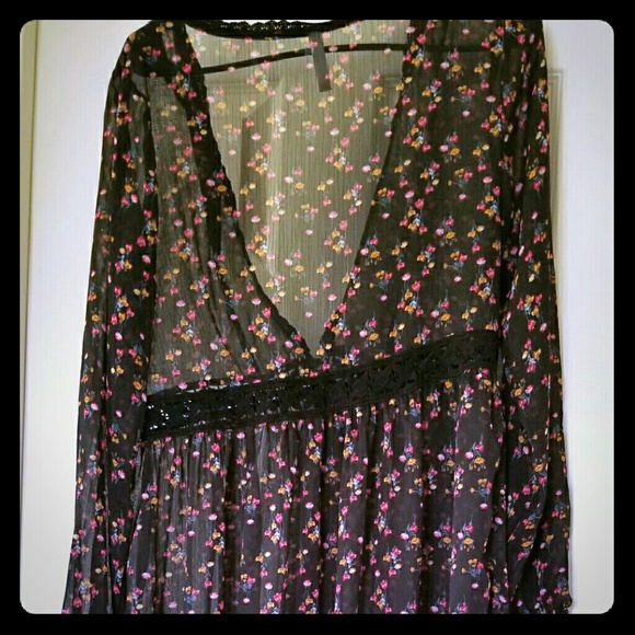 Xhilaration | Tops | Xhiliration Long Sheer Floral Maxi Duster | Poshmark